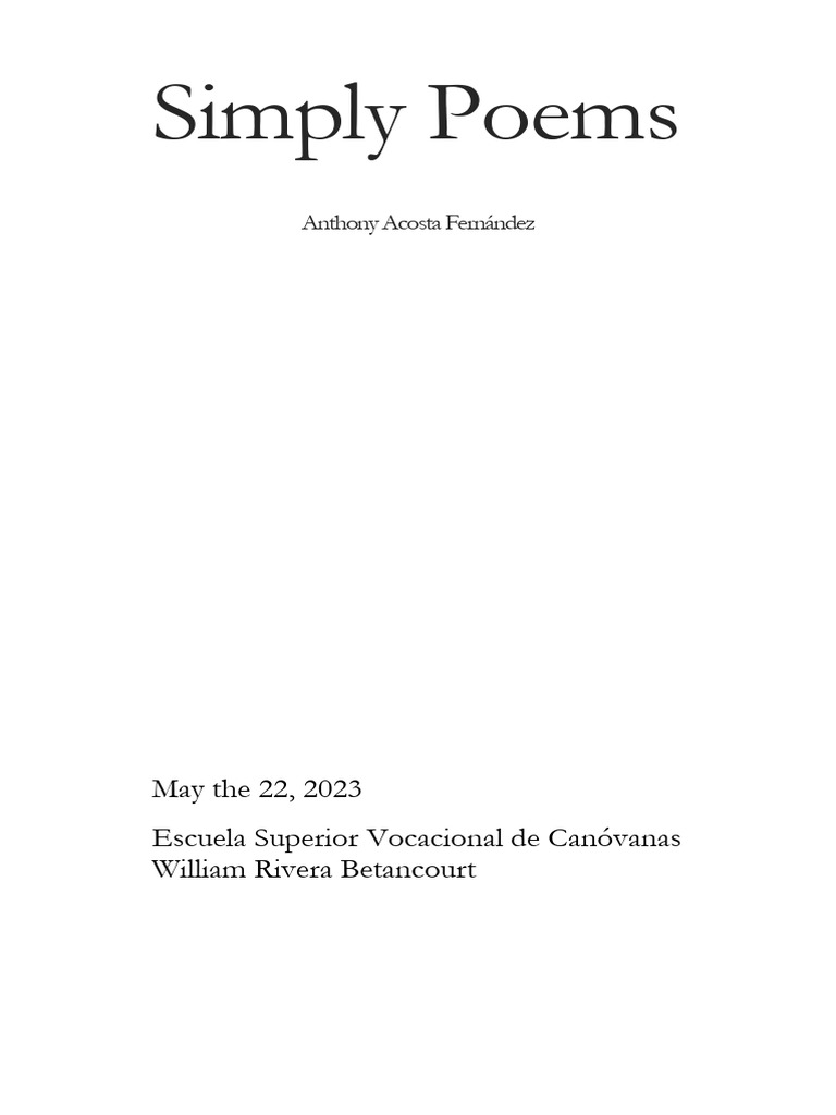 Poetry Book Template | Download Free PDF | Poetry | Phonaesthetics