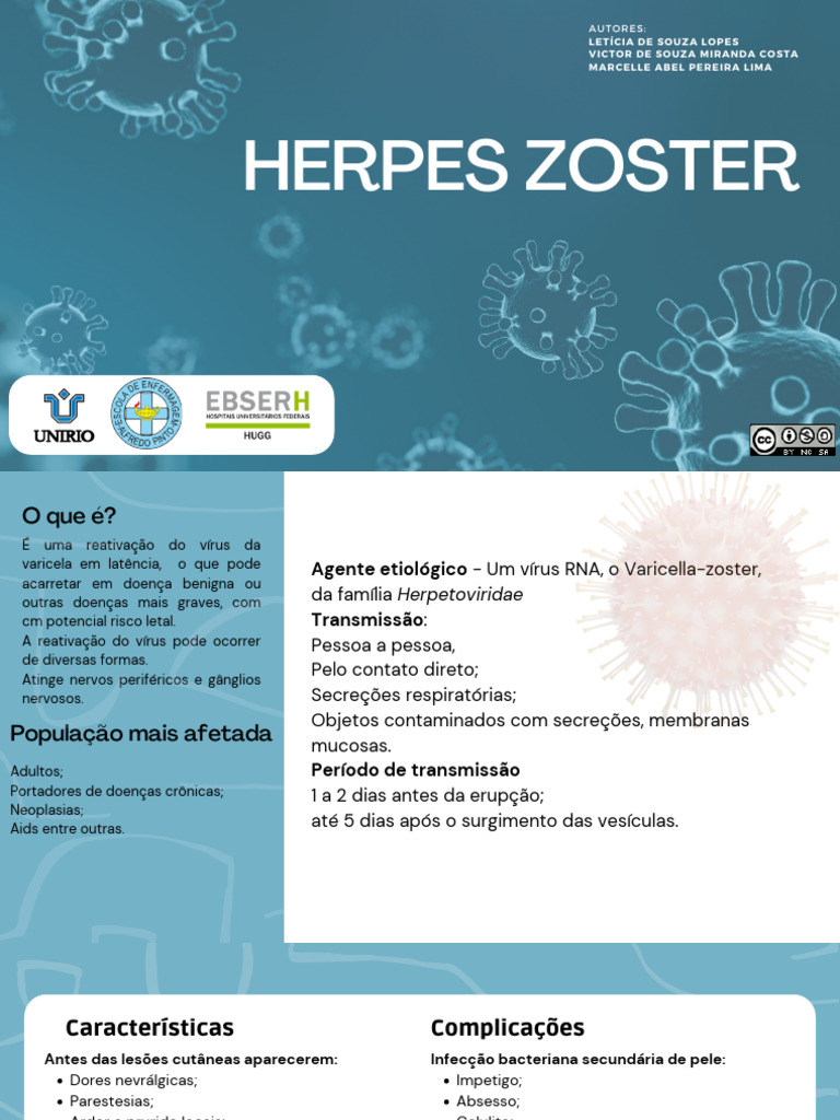 Herpes Zoster | PDF | Imunologia | Doenças e distúrbios
