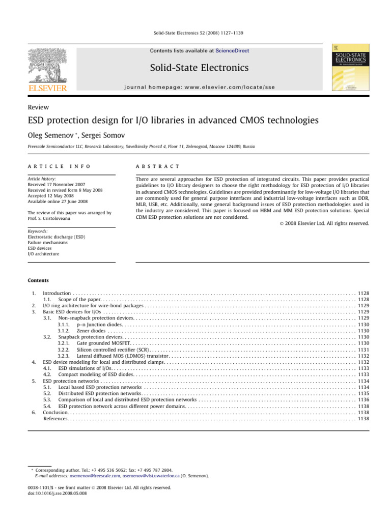 ESD Protection Design For IO - Libraries | PDF | Bipolar Junction ...