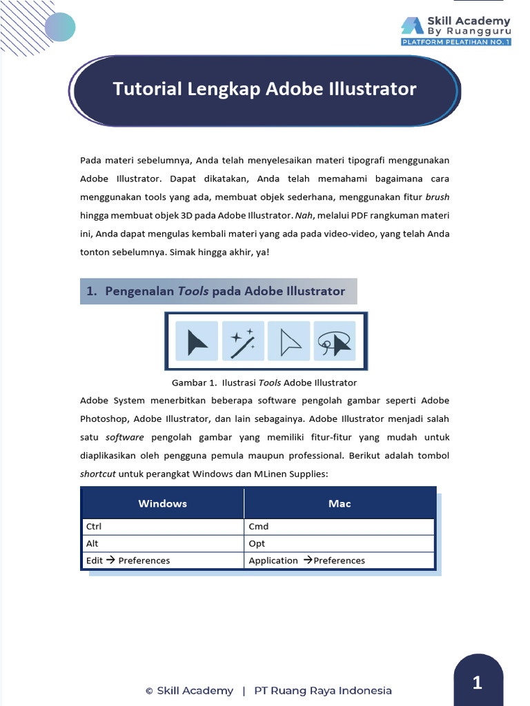Tutorial Lengkap Adobe Illustrator PDF | PDF | Komputer
