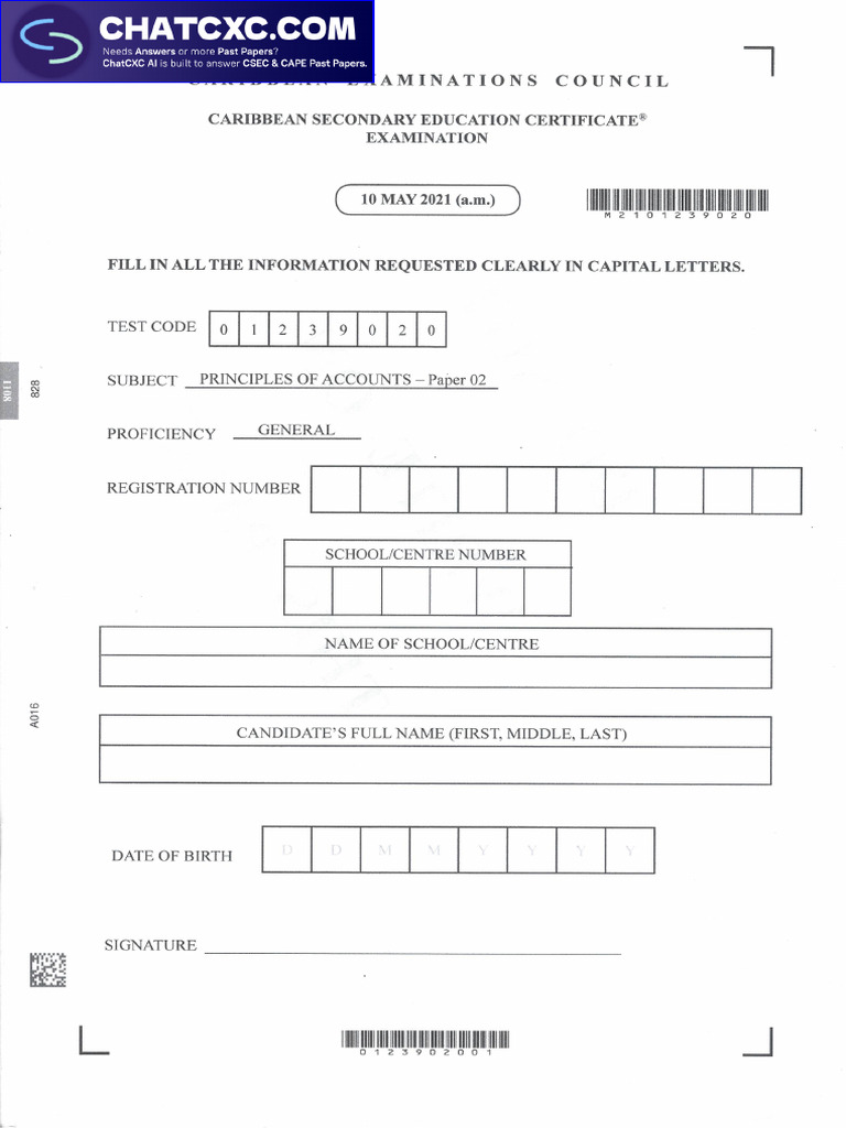 CSEC_Principles_of_Accounts_P2_2021 | PDF