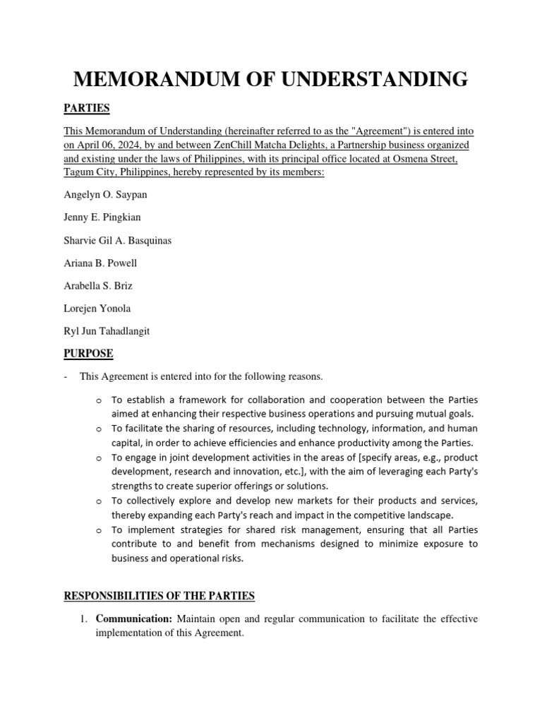 ZenChill Matcha Partnership Agreement | PDF | Legal Liability | Business