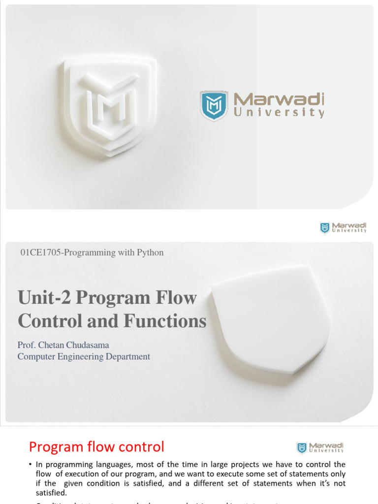 Unit2 ProgramFlowControlpdf 2023 08 01 11 37 19 | PDF | Control Flow | Parameter (Computer ...