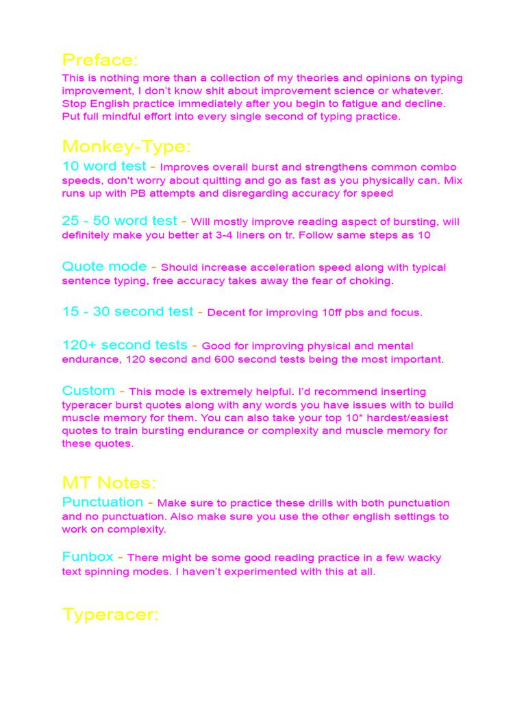 Typing Guide | PDF | Self-Improvement