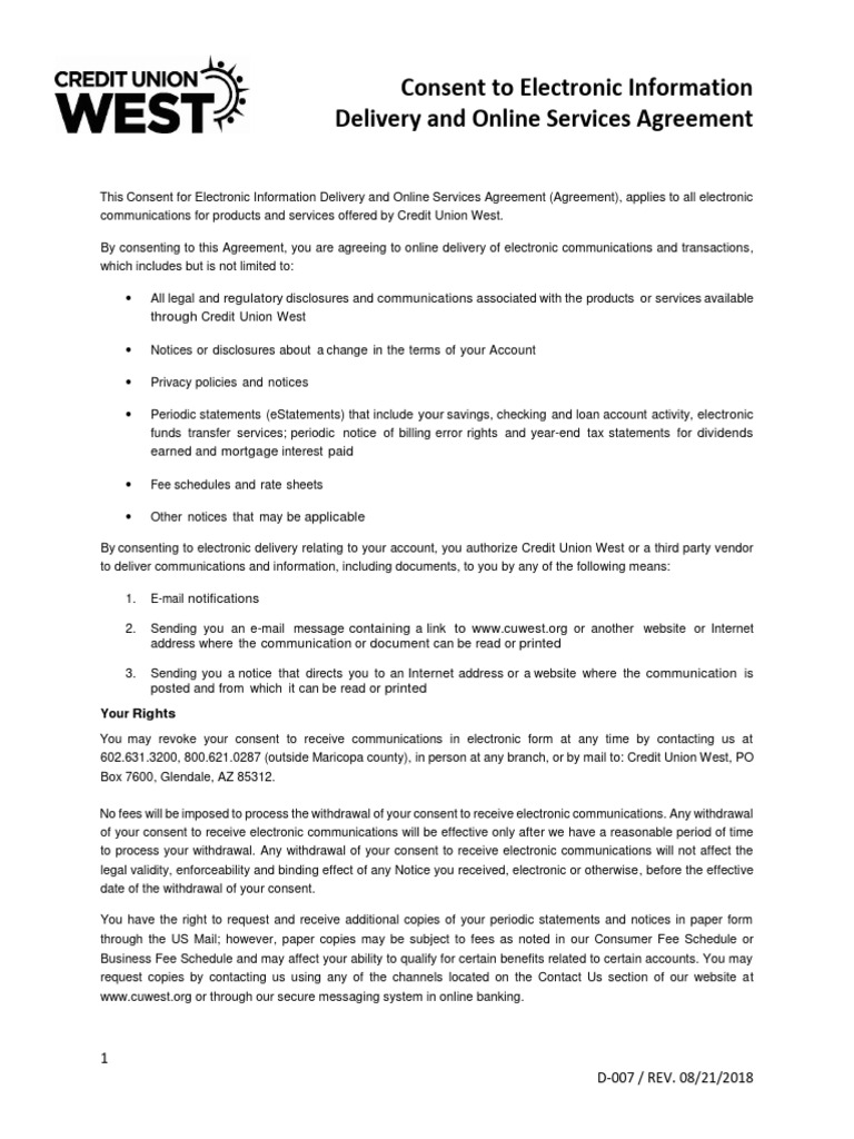 Consent To Electronic Information Delivery | PDF | Internet | Cyberspace