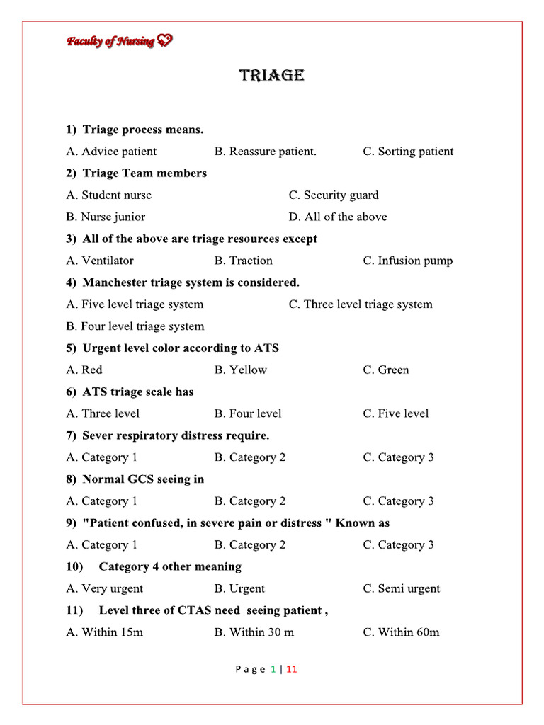 Questions Triage | PDF