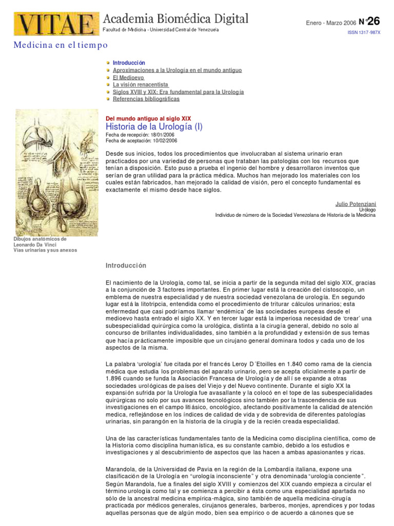 11 Historia de La Urología (I) Autor Julio Potenziani | PDF | Urología