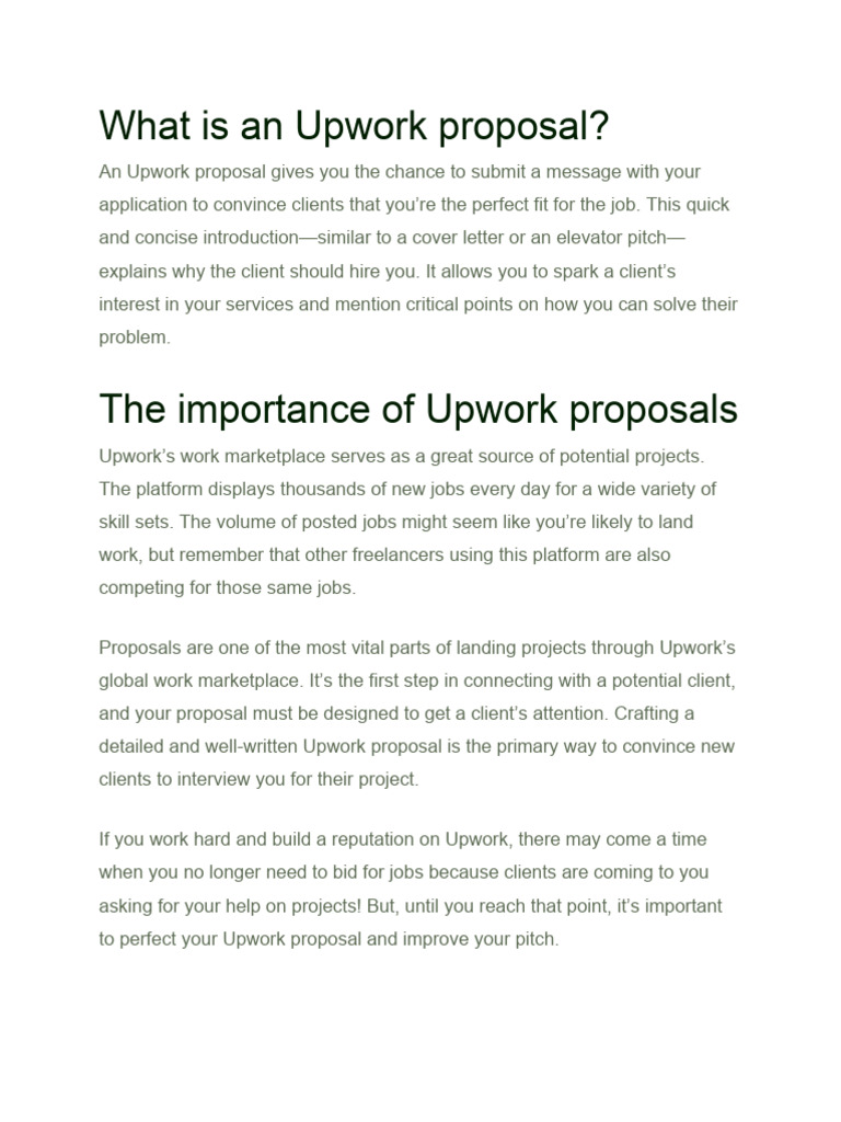 Writing Upwork Proposals | PDF | Freelancer