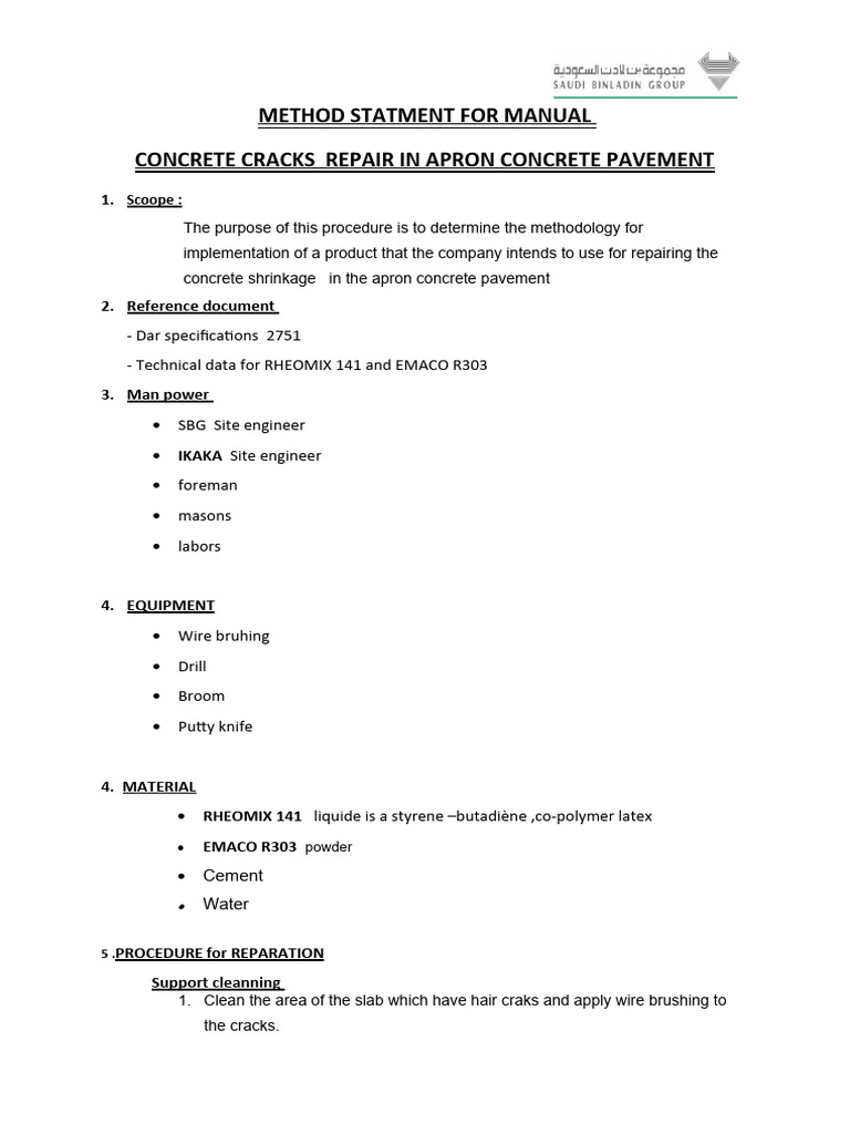 Manual Concrete Crack Repair Method | PDF | Concrete | Mortar (Masonry)