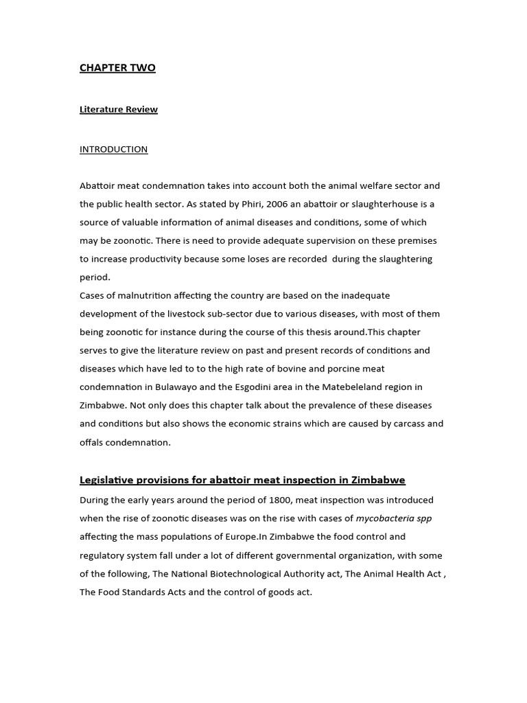 CHAPTER TWO | PDF | Slaughterhouse | Meat