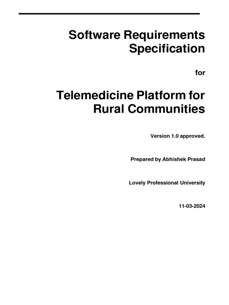 Telemedicine Platform Srs Abhishek Prasad | Download Free PDF | Security | Computer Security