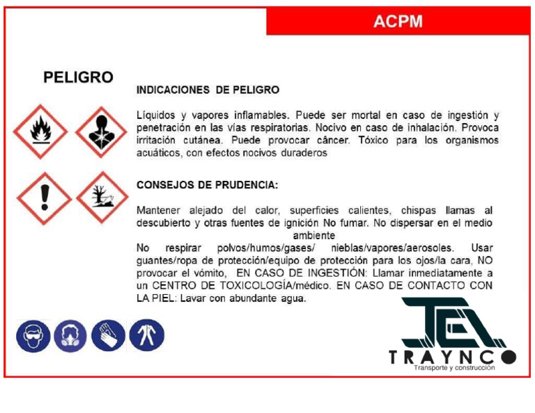 Etiqueta de Seguridad Acpm | PDF