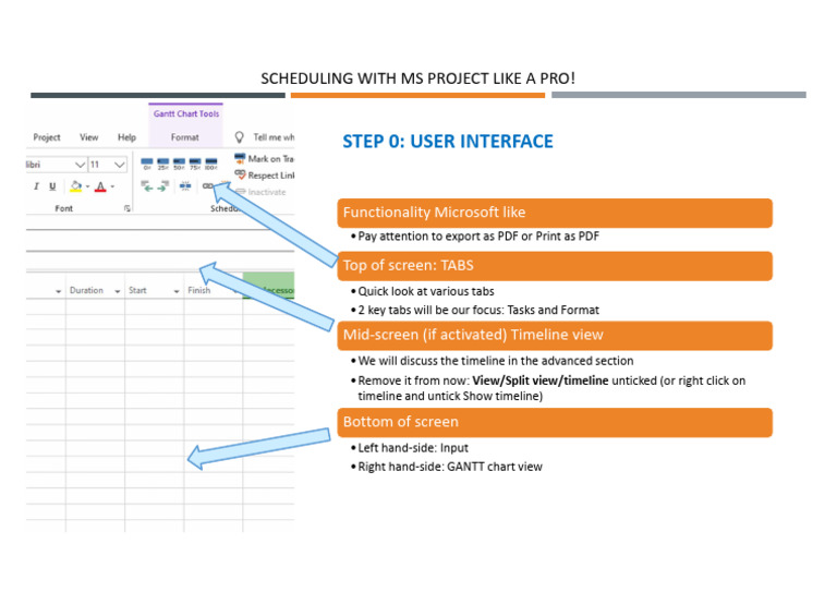 MS Project User Interface Guide | PDF
