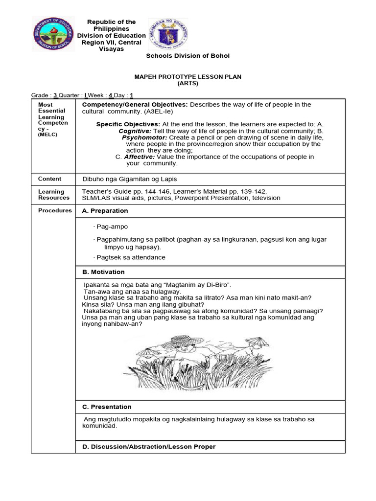 Arts 3 Quarter 1 Week 4 PrototypeLP | PDF