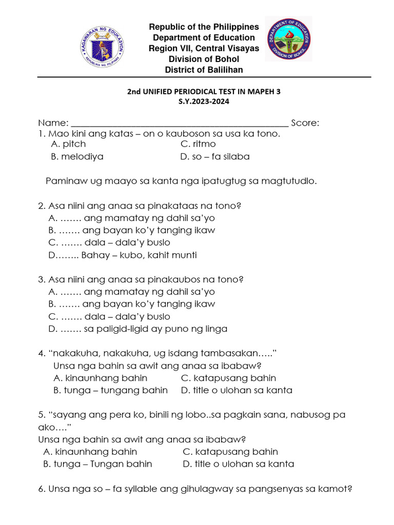 MAPEH 3 2nd Quarter | PDF