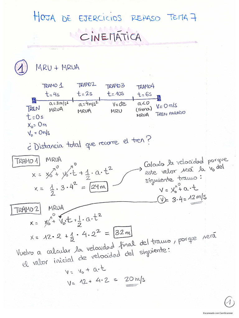 Soluciones Ejercicios Cinemática | PDF