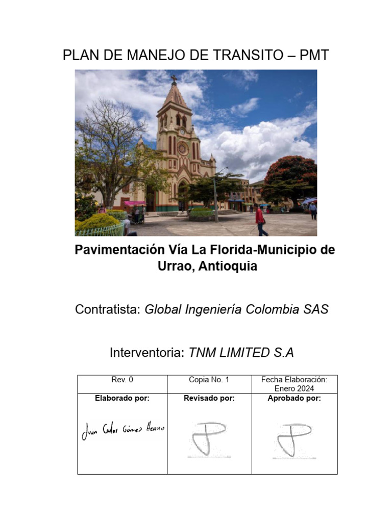 Plan de Manejo de Transito Urrao | PDF | Tráfico | Peatonal