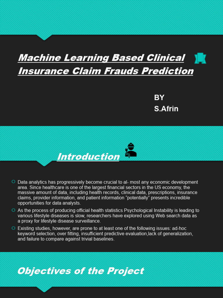 Machine Learning Based Clinical Insurance Claim Frauds Prediction-PPT Afrin | PDF | Software ...