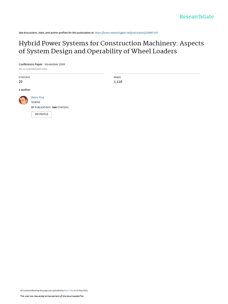 Hybrid Power Systems For Construction Machinery: Aspects of System ...