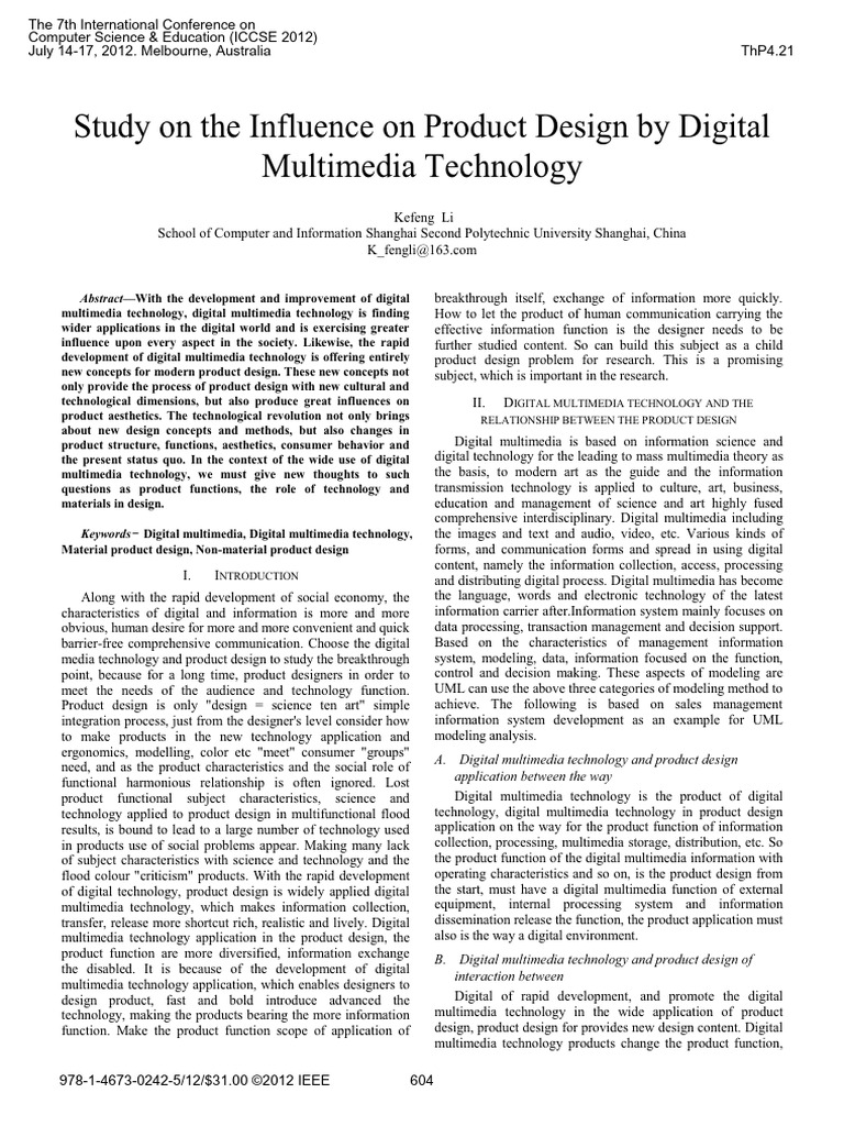 1 Study On The Influence On Product Design by Digital | PDF ...