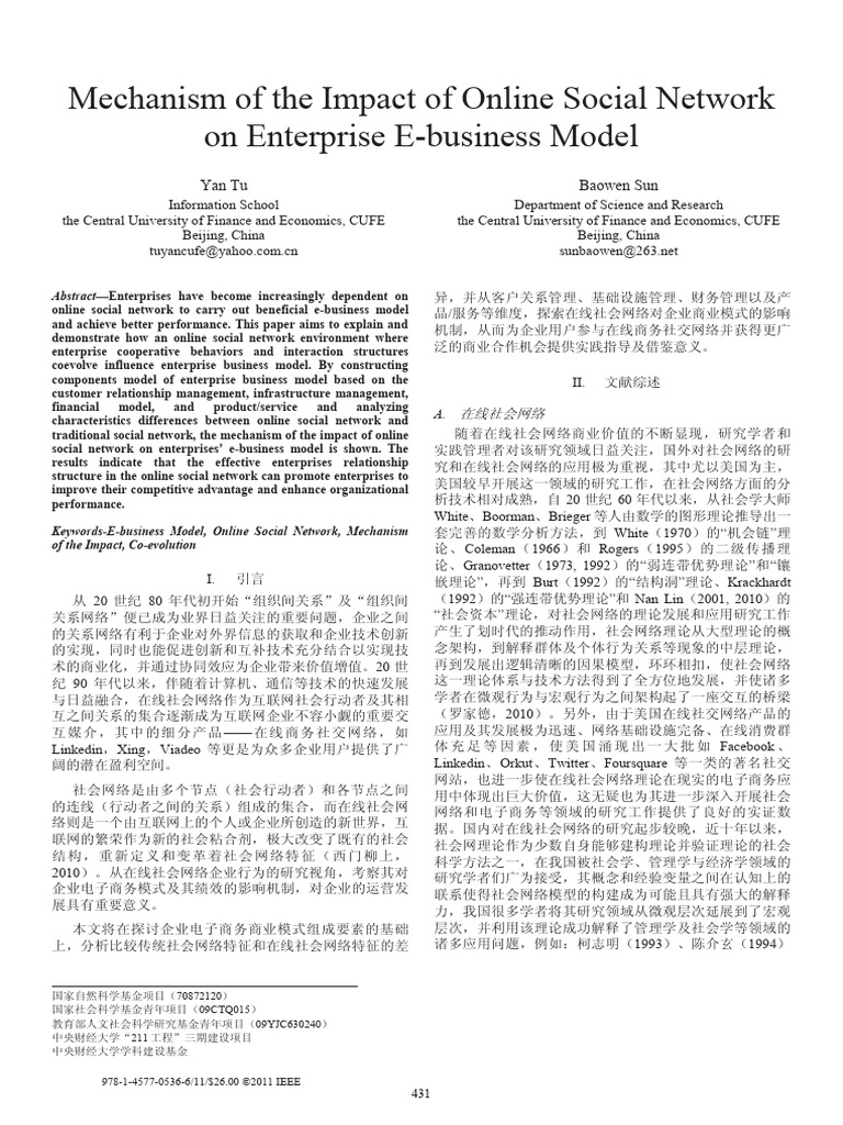 4 Mechanism of The Impact of Online Social Network | PDF | Social Network | Business Model