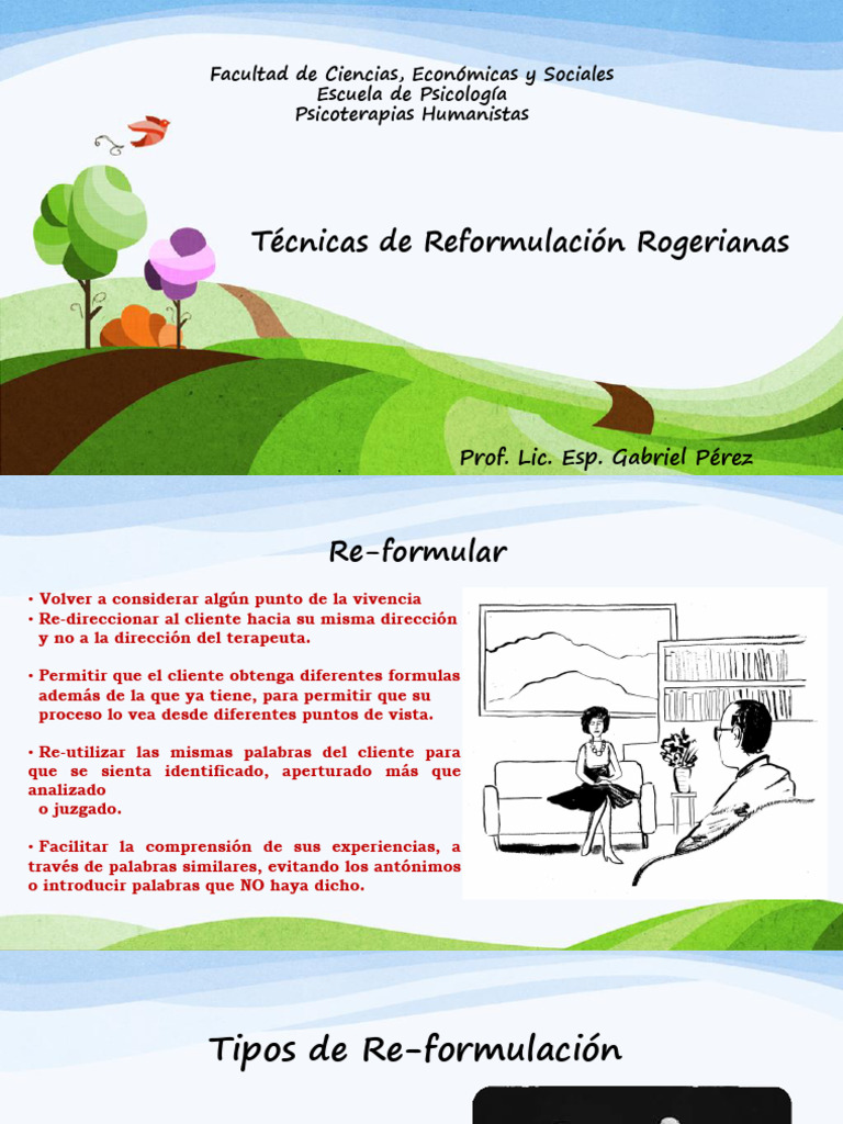 Técnicas de Reformulación Rogeriana - Clase #3 | PDF | Sicología
