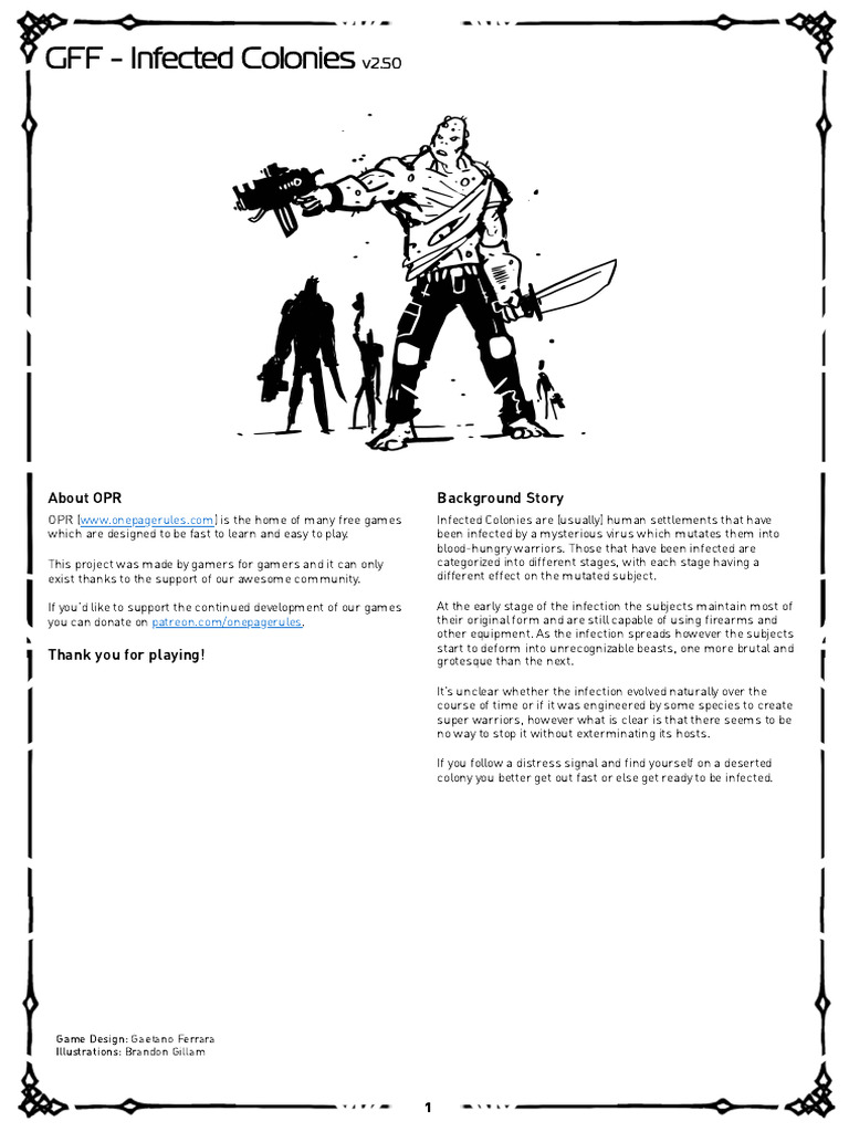 GFF - Infected Colonies v2.50 | PDF | Military Technology | Projectile Weapons