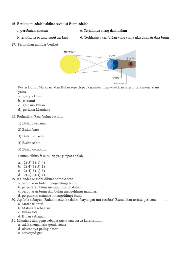 Soal PAT IPA Kelas 6 | PDF
