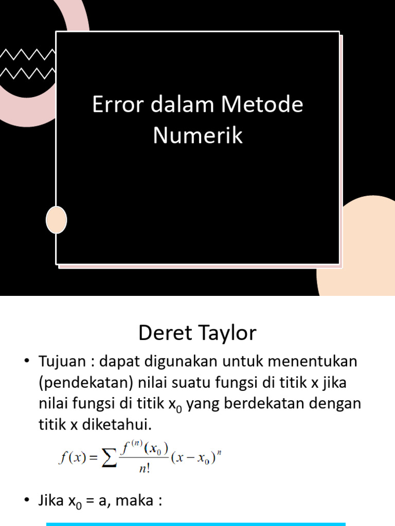 Error dan Truncation pada Deret Taylor | PDF