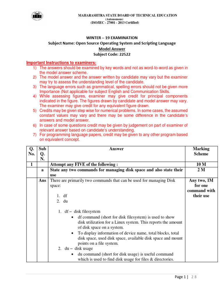 22522-2019-Winter-Model-Answer-Paper (Msbte Study Resources) | PDF | Booting | Computer File