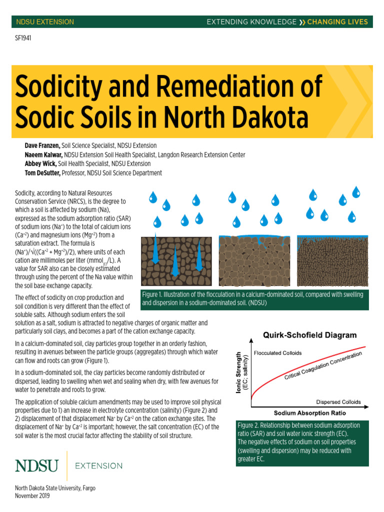 Sodic Soils in North Dakota | PDF | Soil | Ammonium