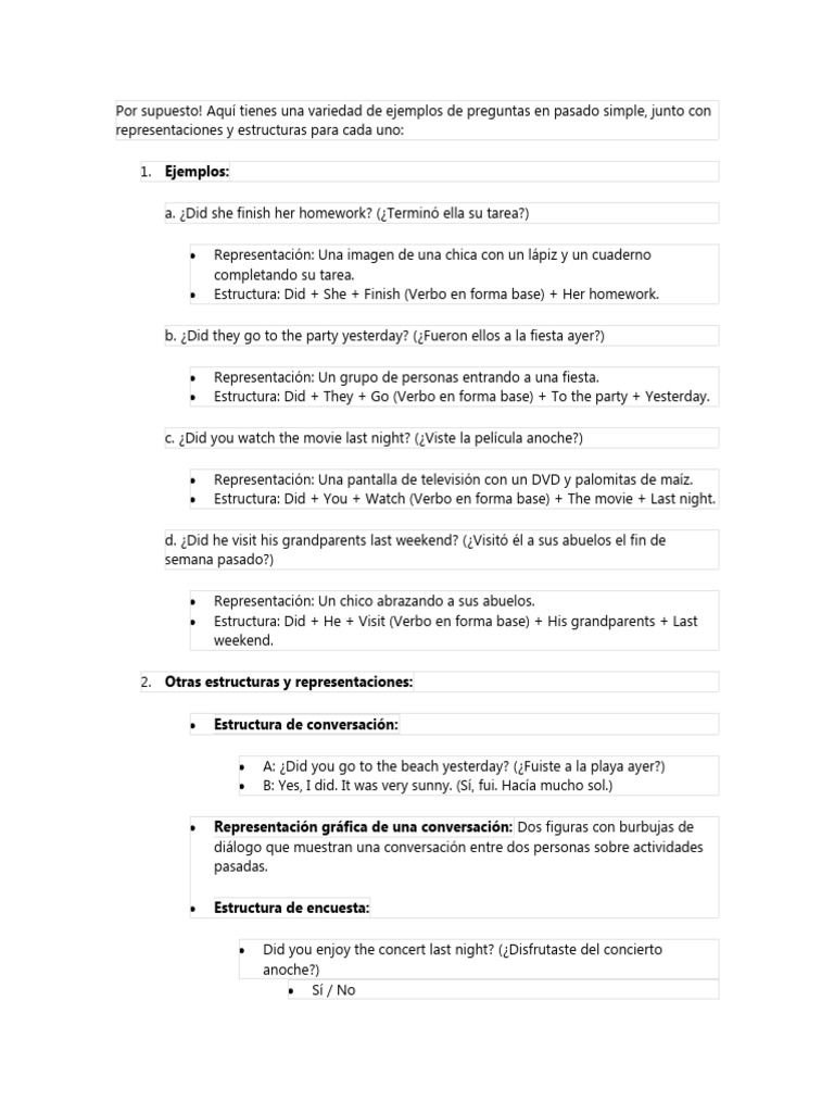 Preguntas en Pasado Simple | PDF