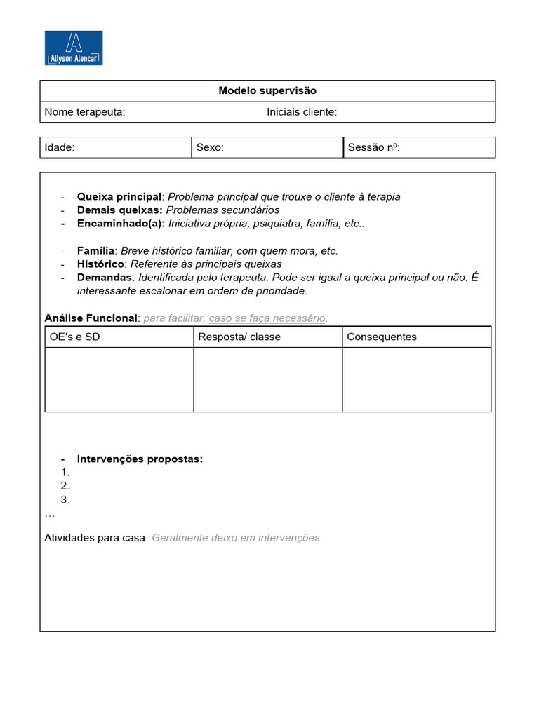 Modelo Supervisão | PDF | Autoajuda