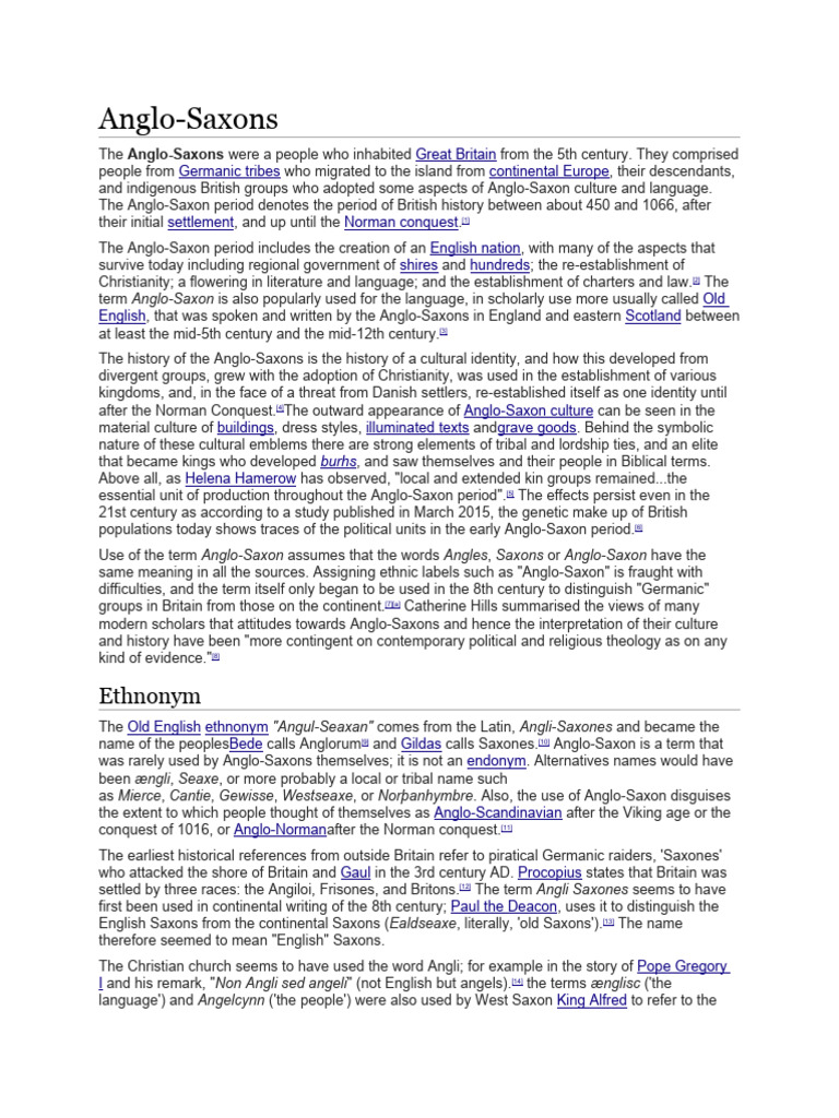 Anglo Saxons | PDF | Anglo Saxons | Wessex