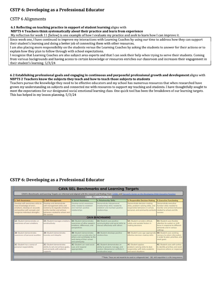 CSTP 6 Alignments | PDF