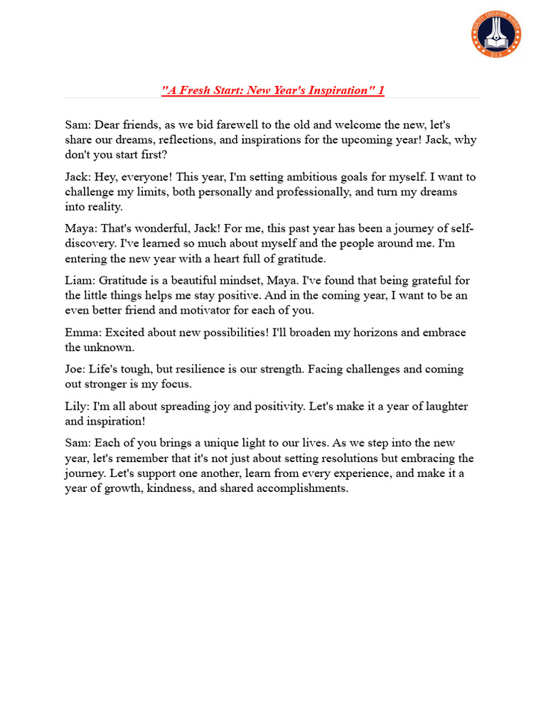 New Year Goals and Inspirations | PDF