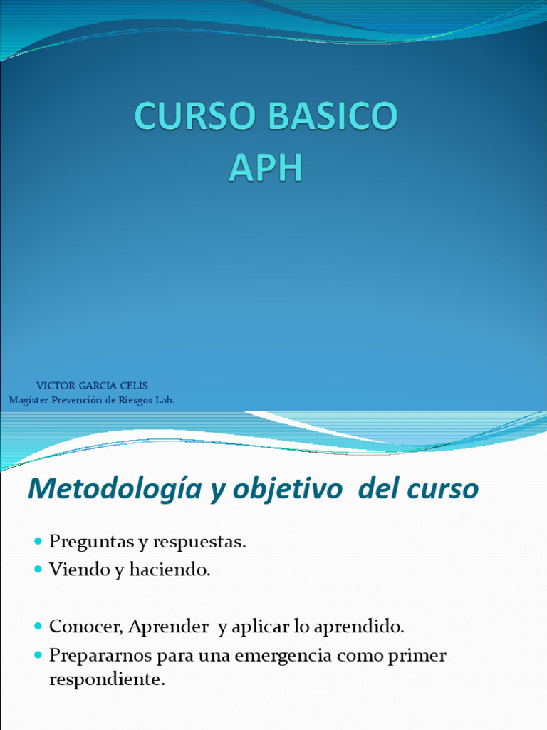 CURSO BASICO APH | PDF | Reanimación cardiopulmonar | Enfermedades y trastornos