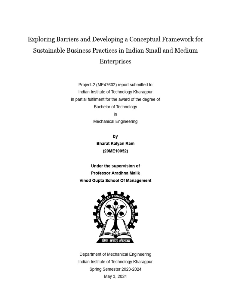BTP-2 Report - 20ME10052 | PDF | Small And Medium Sized Enterprises ...
