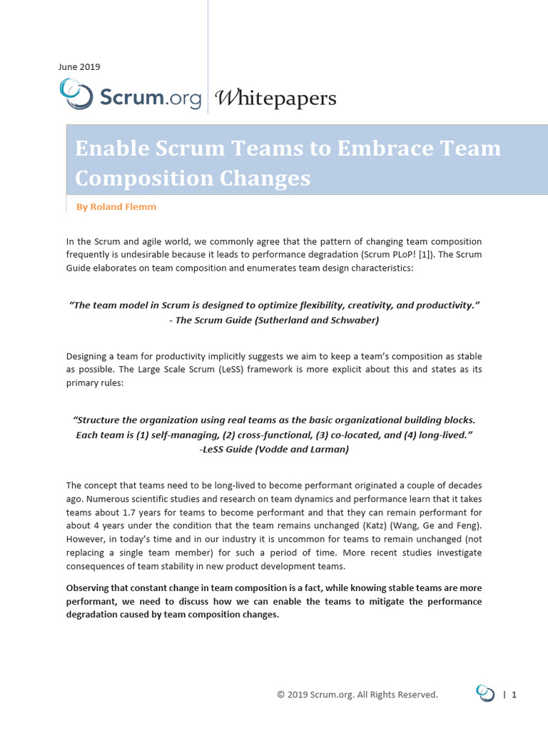 Enable Scrum Teams To Embrace Team Composition Changes | PDF | Scrum ...