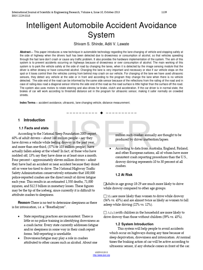 Intelligent Automobile Accident Avoidance System | PDF | Traffic Collision
