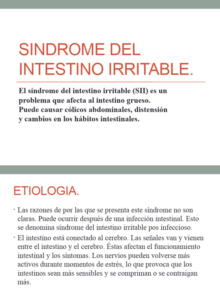 Síntomas y Causas del SII | PDF | Síndrome del intestino irritable ...