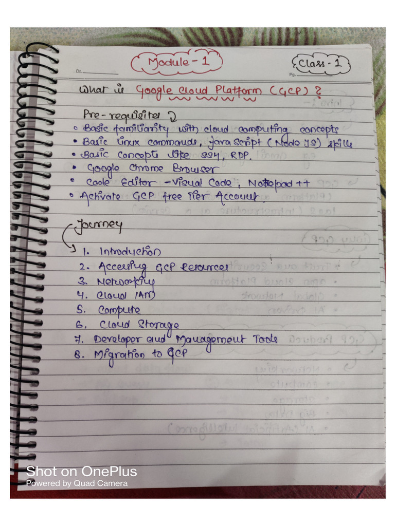Module1 GCP Handwritten Notes | PDF