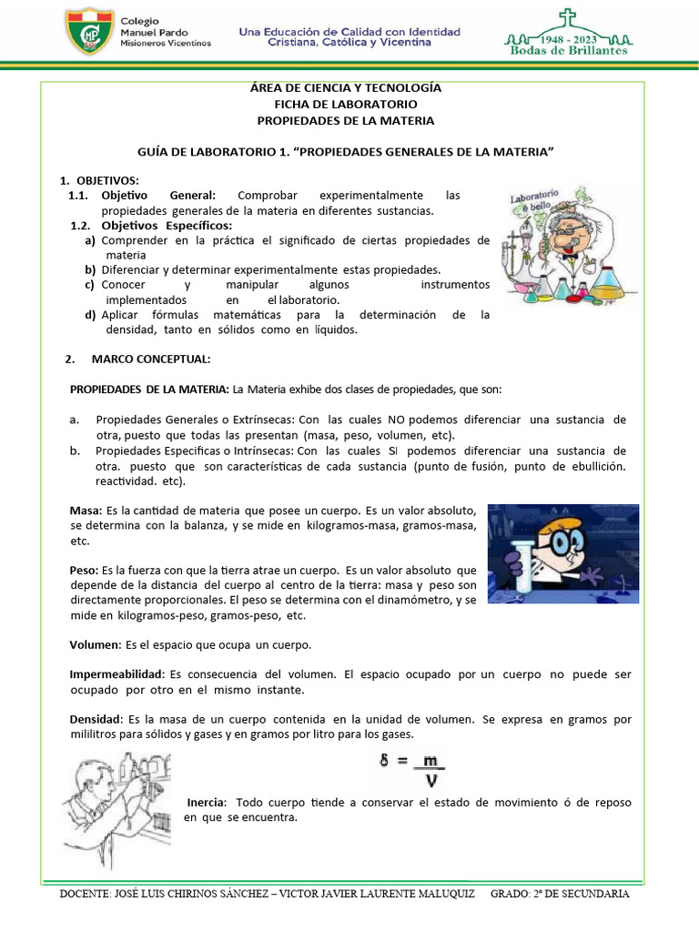 Propiedades de la Materia en Laboratorio | PDF | Importar | Peso