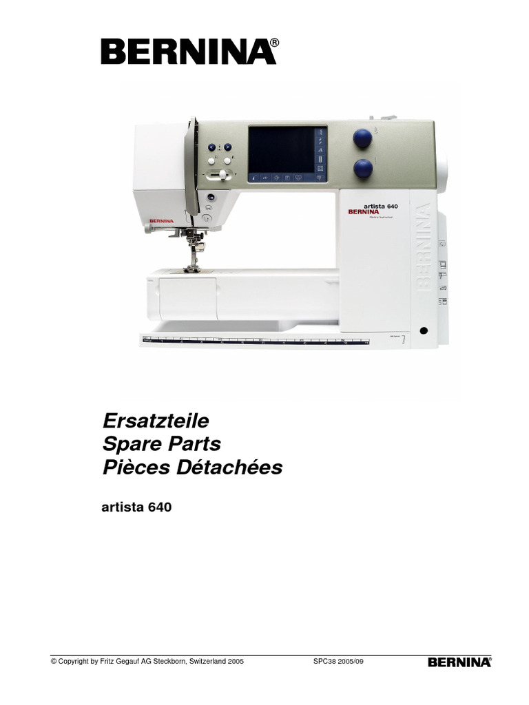 Bernina Artista 640 Part Catalog | PDF