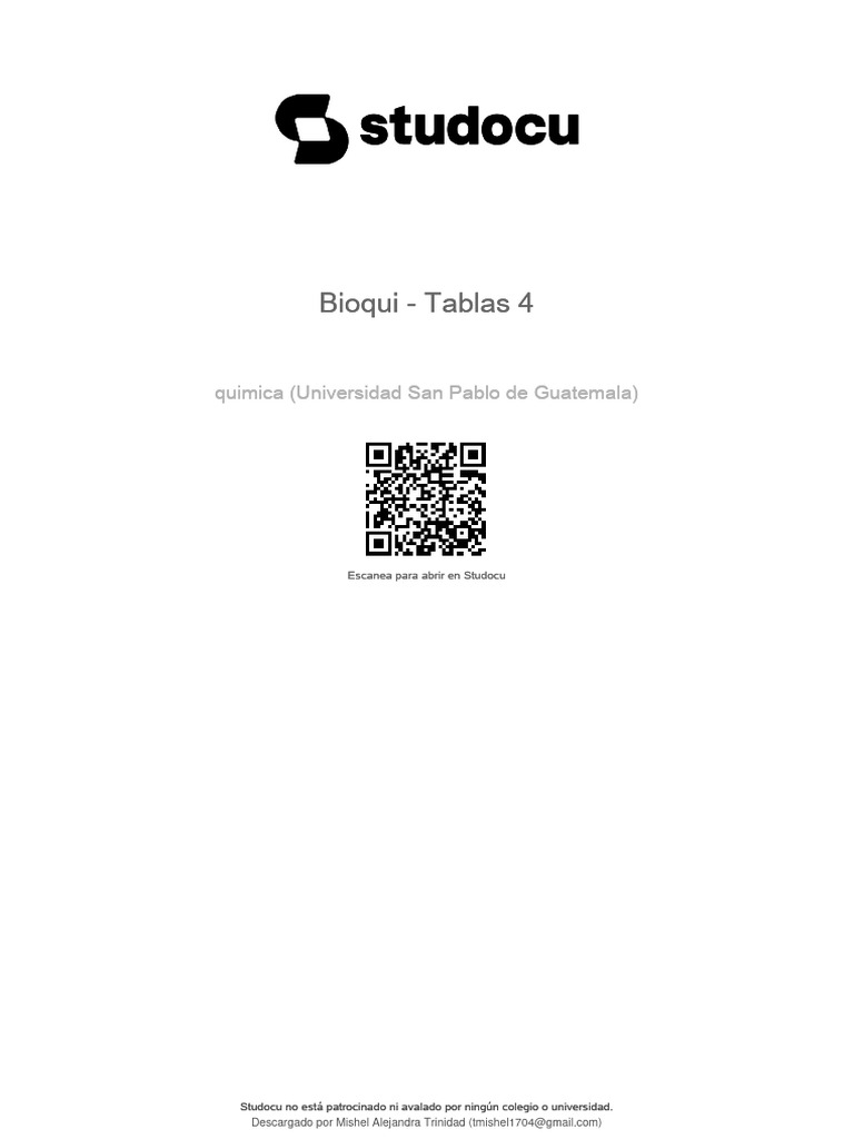 Bioqui Tablas 4 | PDF | Carbohidratos | Agua