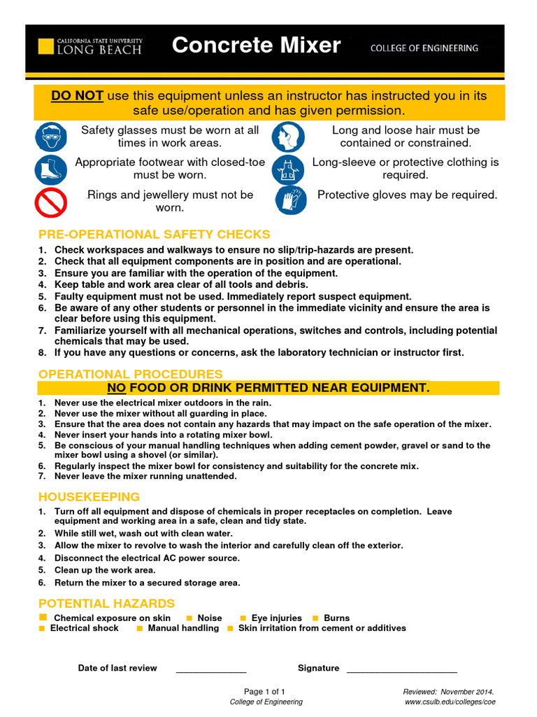 Concrete Mixer Coe | Download Free PDF | Personal Protective Equipment ...