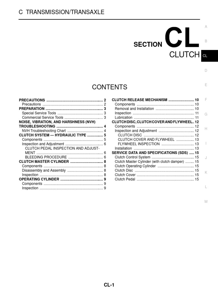 CL | PDF | Clutch | Wear