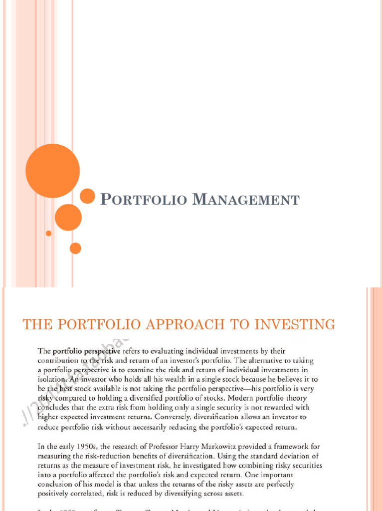 Portafolio Management - Versión 2 | PDF | Modern Portfolio Theory ...