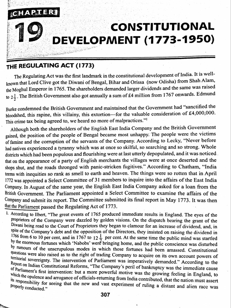 The Regulating Act 1773 Self Notes | PDF