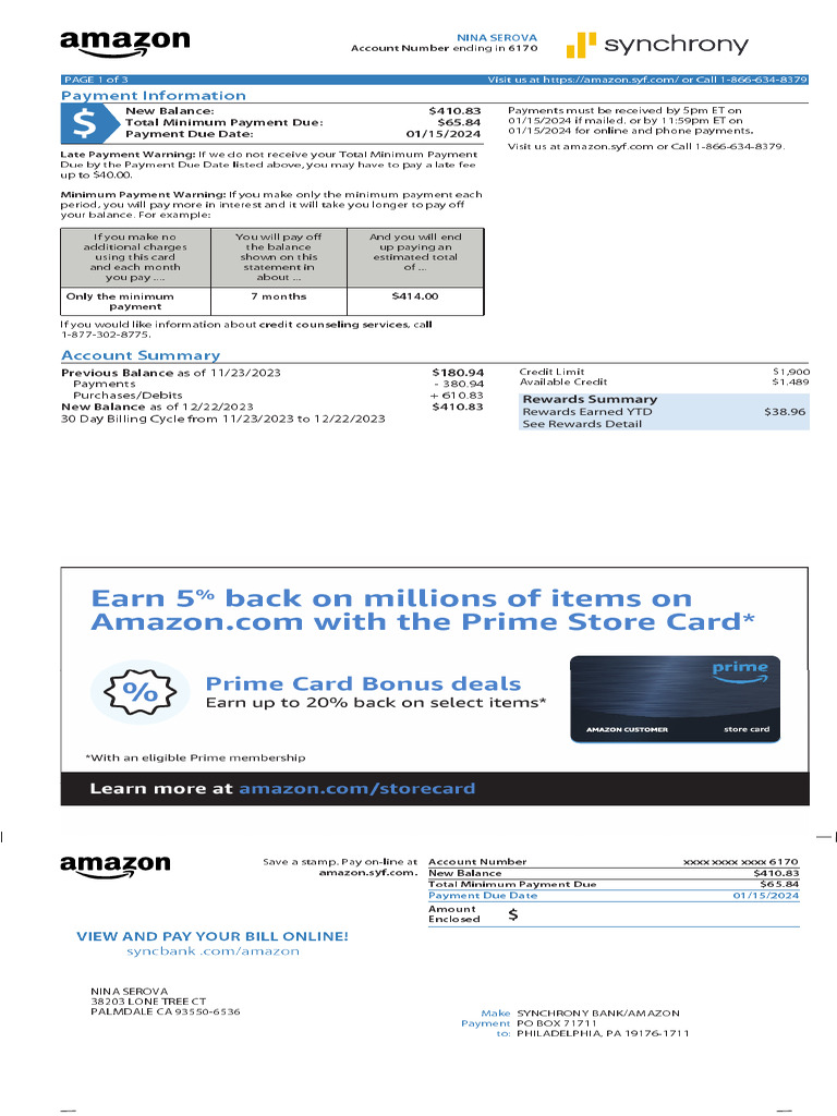 Amazon Statement Cycle | Download Free PDF | Credit Card | Annual ...